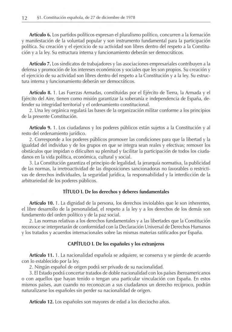 Articulo 12 constitucion española | Actualizado abril 2026